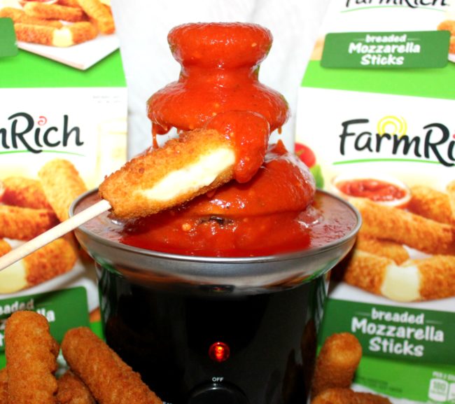 ~Marinara FOUNTAIN.. with Farm Rich Mozzarella Sticks! - Oh Bite It